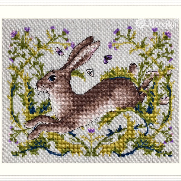 The Primitive Hare Cross Stitch - Etsy