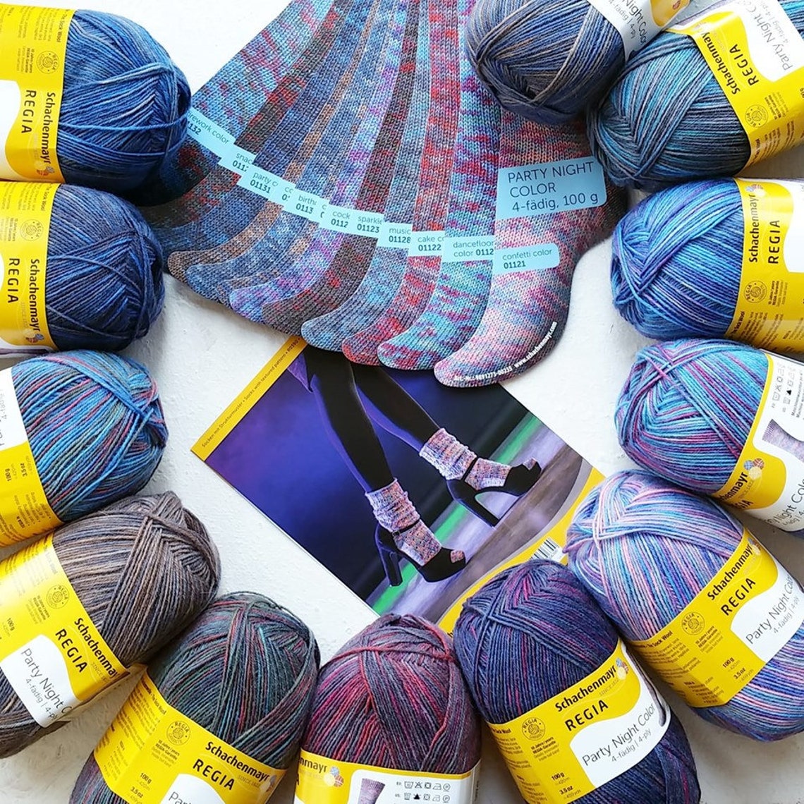 4ply sock yarn Regia PARTY collection 12 colors for your | Etsy