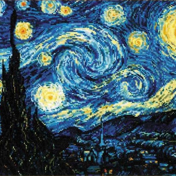 Starry Night Cross Stitch - Etsy