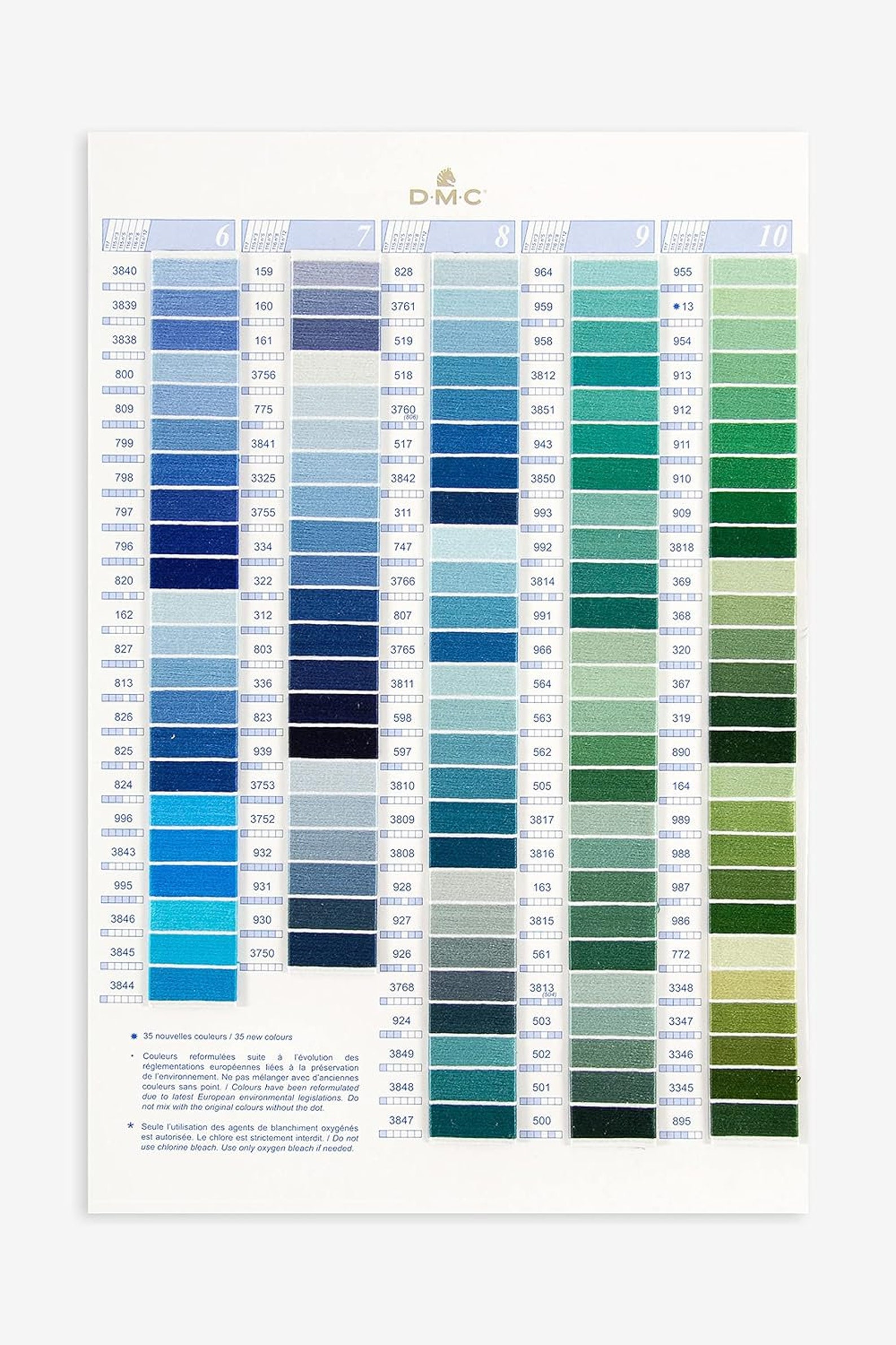 DMC Color Chart With Real Thread Samples - Etsy