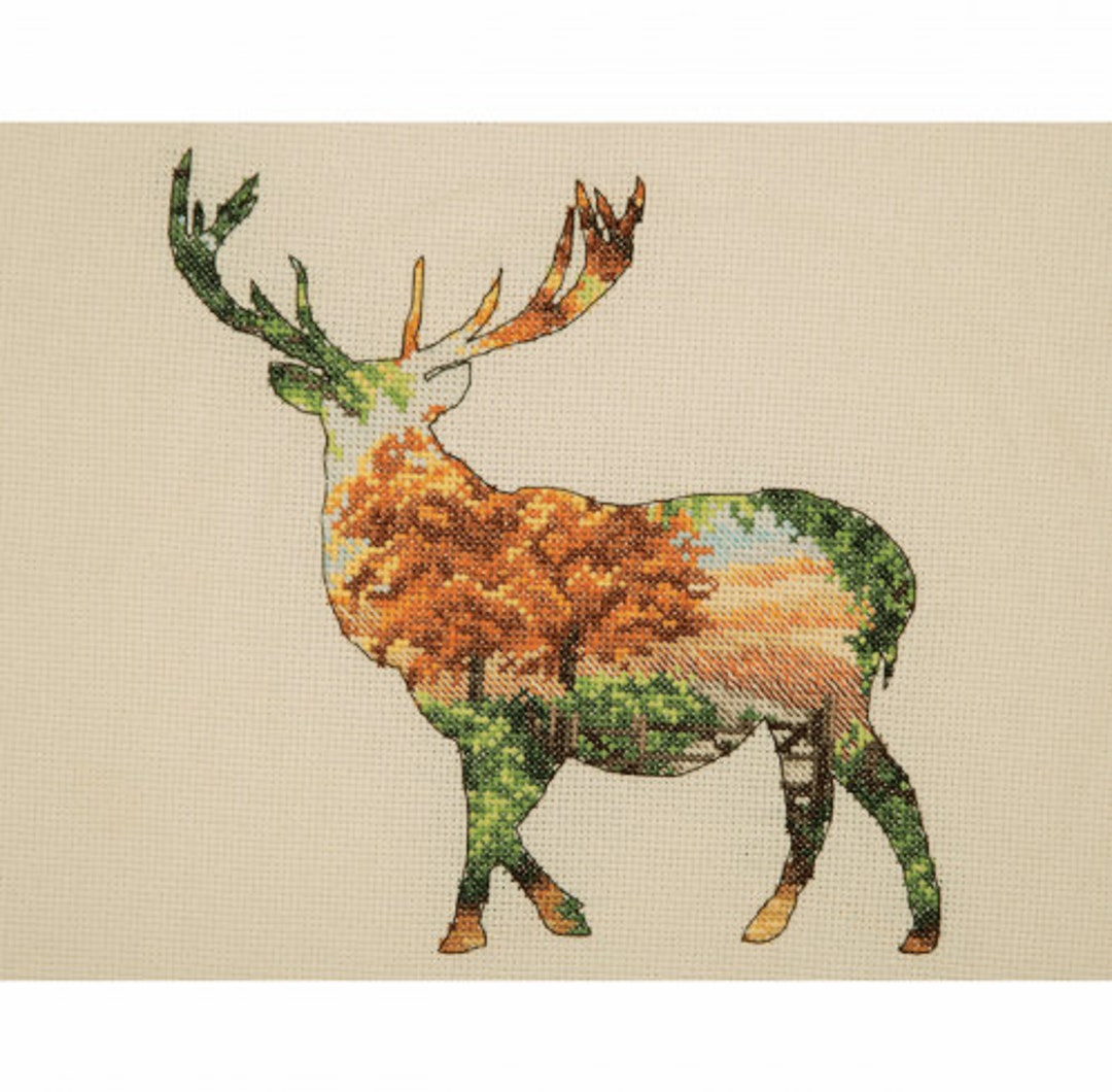 Anchor Maia Collection Cross Stitch Kit - Stag Silhouette - Etsy