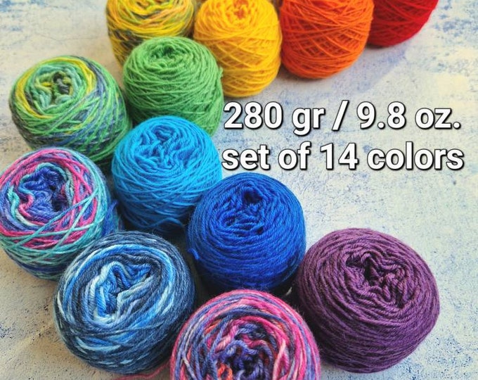 Rainbow Mini Balls Set - 4 Ply Opal Sock Yarn From Different ...
