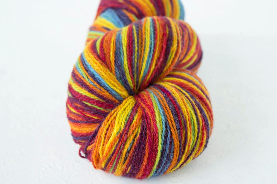 Rainbow Gradient Wool Artistic Yarn for Knitting, Crochet, Aade Long 8/ ...