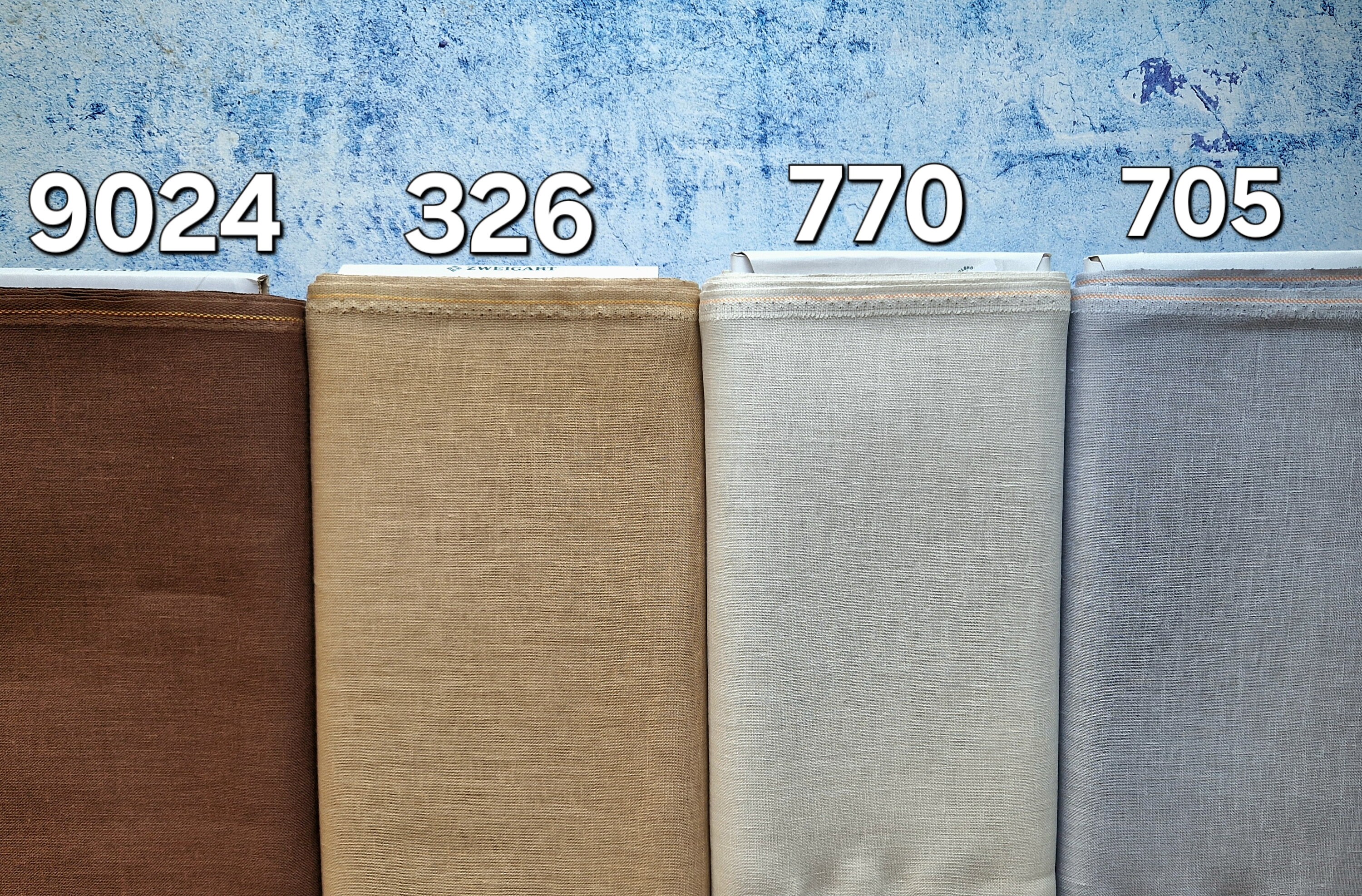 Zweigart Belfast Linen * 32ct Evenweave * Colors - 9024, 326, 770, 705 ...