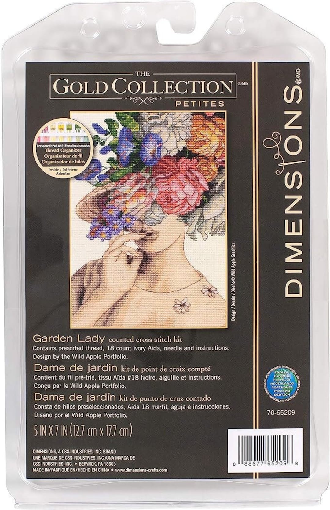 Dimensions Gold Collection Petites - Garden Lady, Cross Stitch Kit ...
