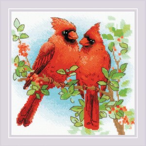 Red Cardinals - Cross Stitch Kit by Riolis Brand 2096 - Etsy