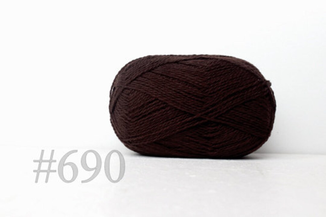 WOOL Yarn 100%-wool Yarn for Knitting, Crochet - Dark Brown #690 - Etsy