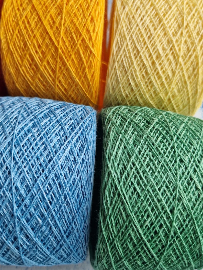 Size 10 Crochet Thread Set, Linen Thread Set in 8 Rainbow Colors - Etsy