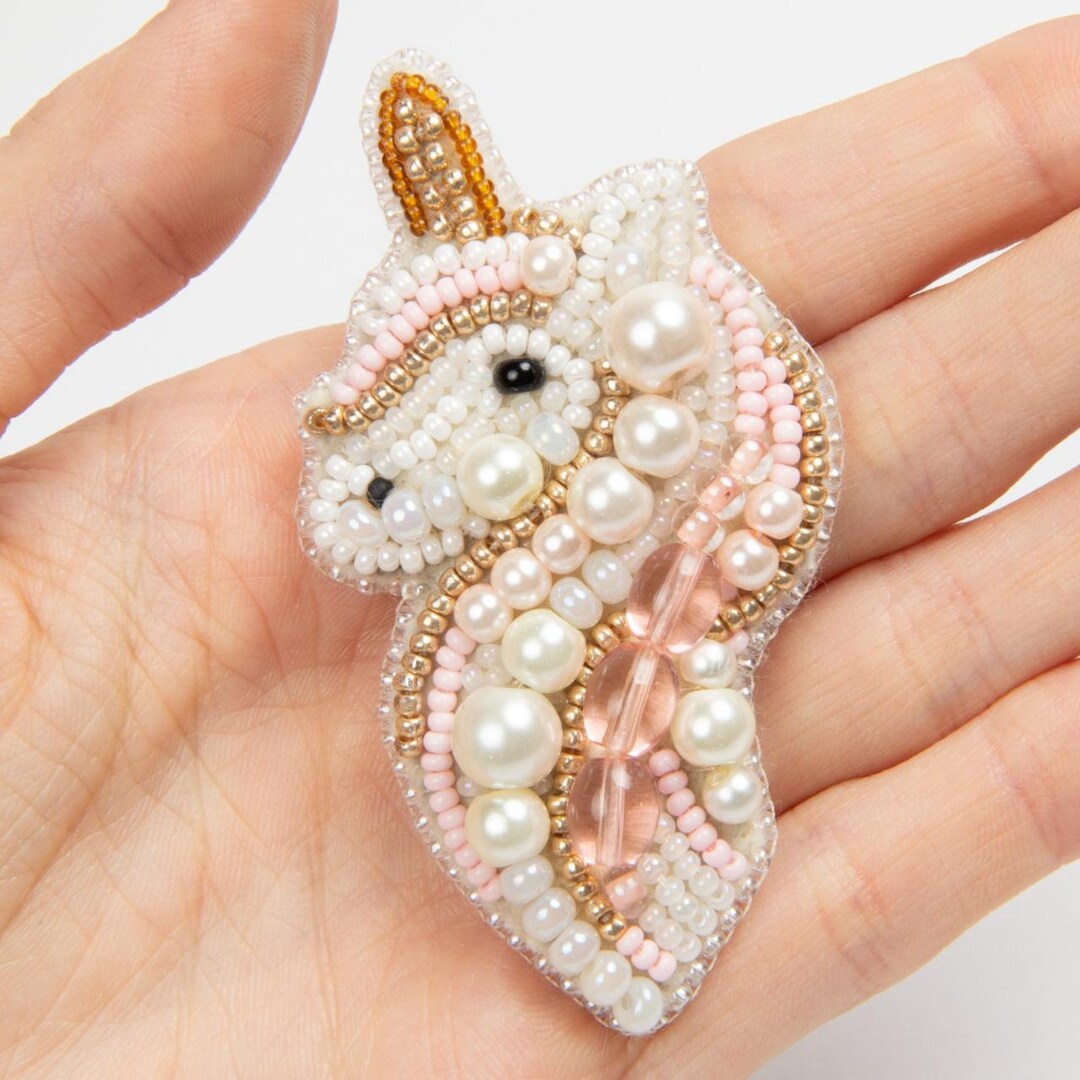 Unicorn Beadwork Kit for Creating Brooch by Crystal Art - Etsy