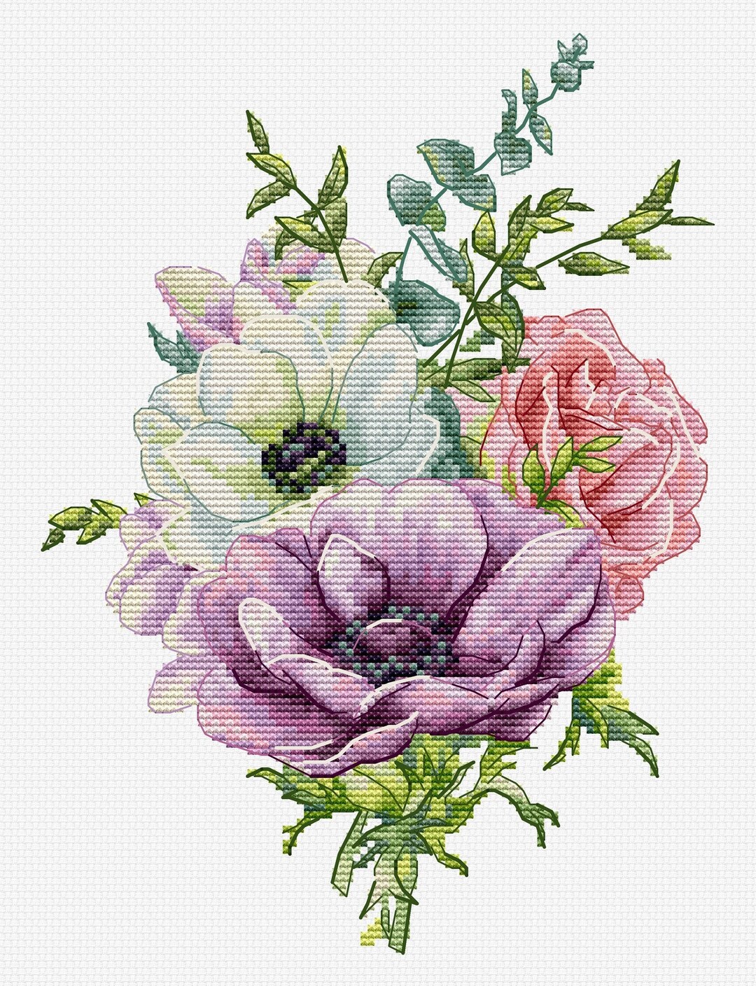 Anemone - Cross Stitch Kit B7017 by Luca-s - Etsy