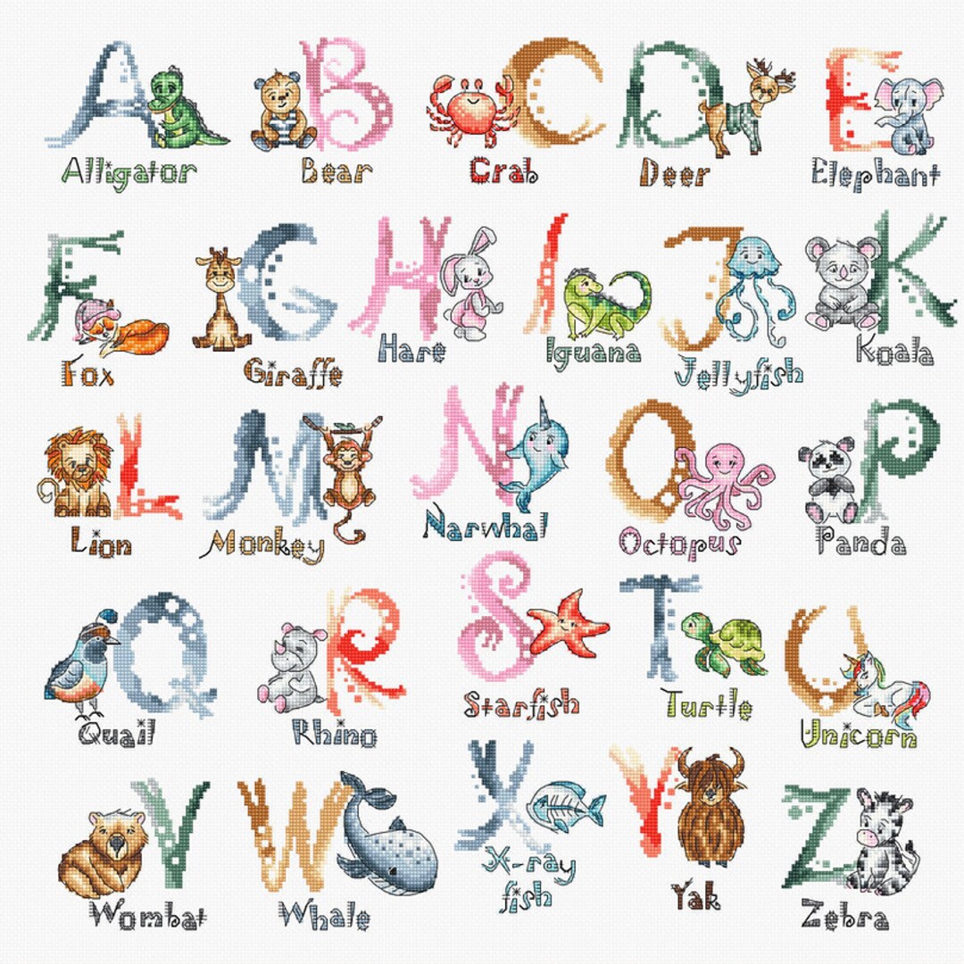 Alphabet - Let's Learn Together - Counted Cross Stitch Kit by ...