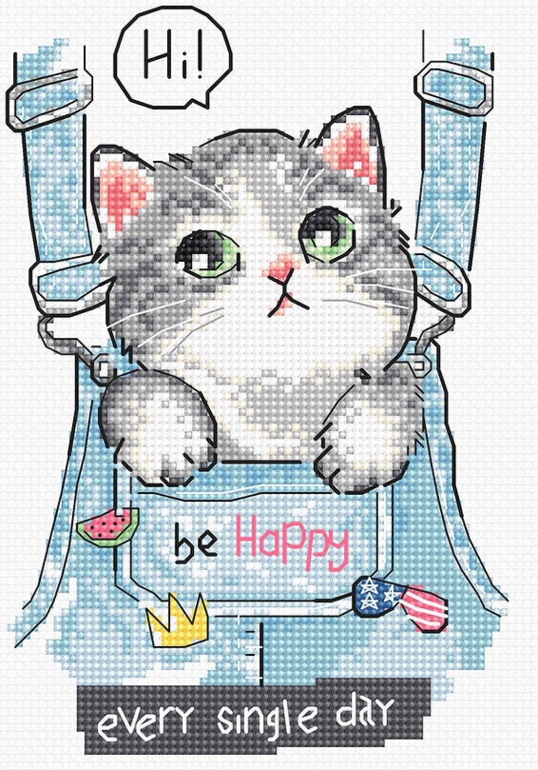 Counted Cross Stitch Kit - Be Happy! by Letistitch 8042 - Etsy
