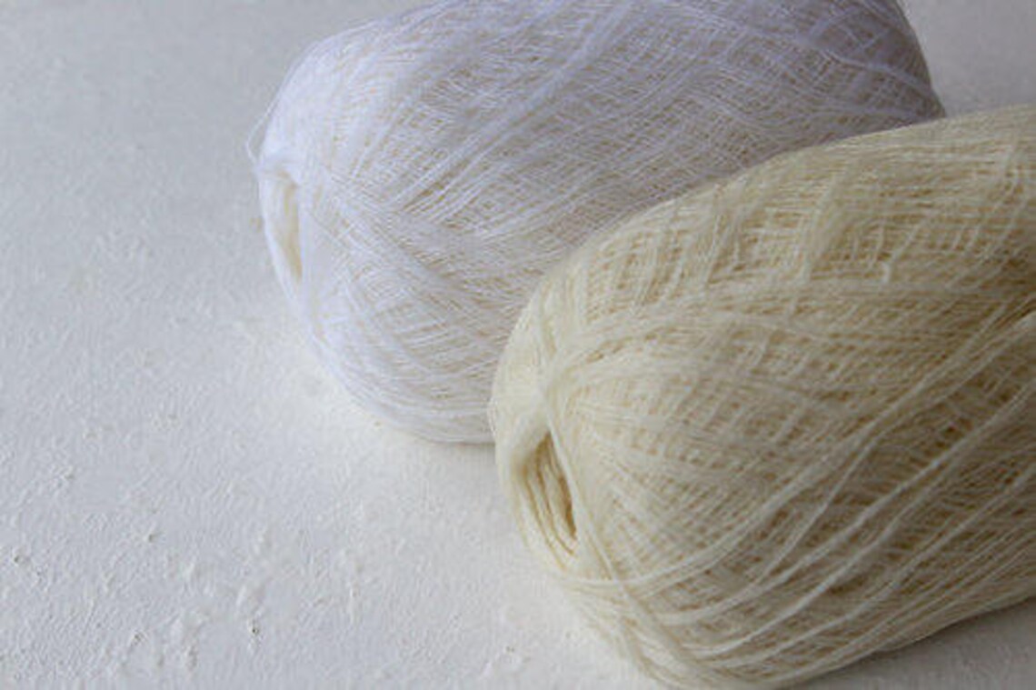 Set of 4 Cobweb Cream Color Merino Wool Yarn Haapsalu - Etsy