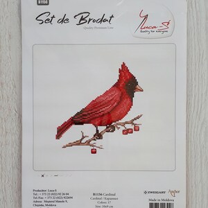 Cardinal Counted Cross Stitch Kit With Belana 20ct Fabric - Luca-s ...