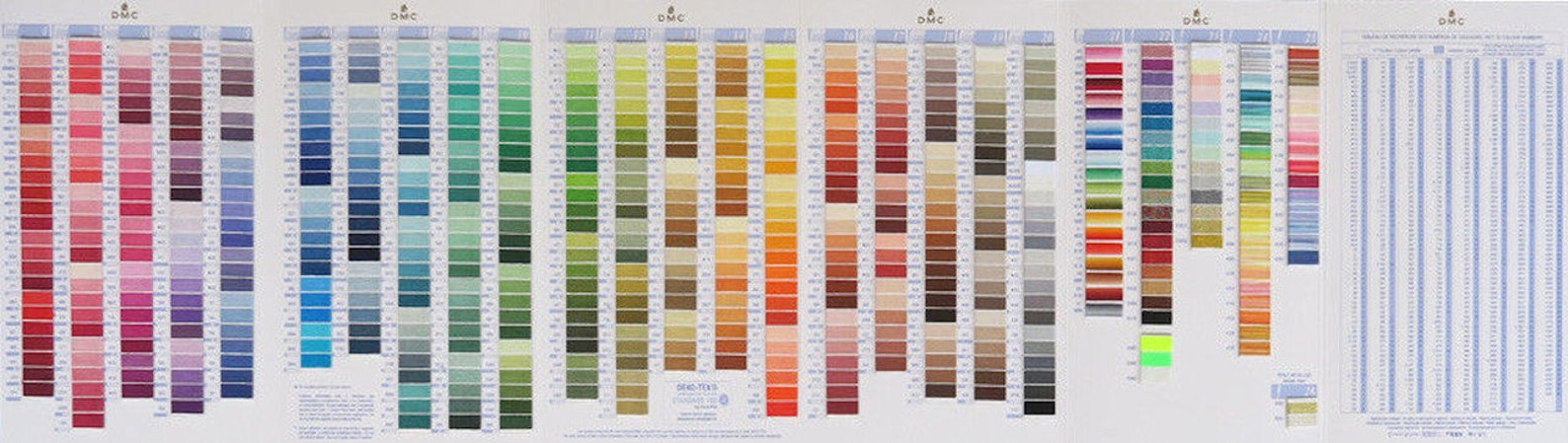 DMC Color Chart With Real Thread Samples - Etsy