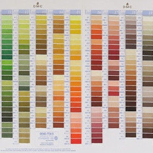 DMC Color Chart With Real Thread Samples - Etsy