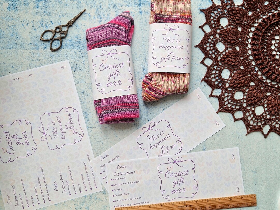Printable Sock Band – Cozy Knit Gift Packaging (digital PDF Download ...