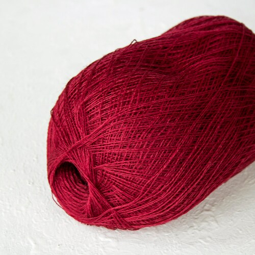 Cobweb Deep Red Color Merino Wool Yarn Haapsalu Shawl Yarn - Etsy