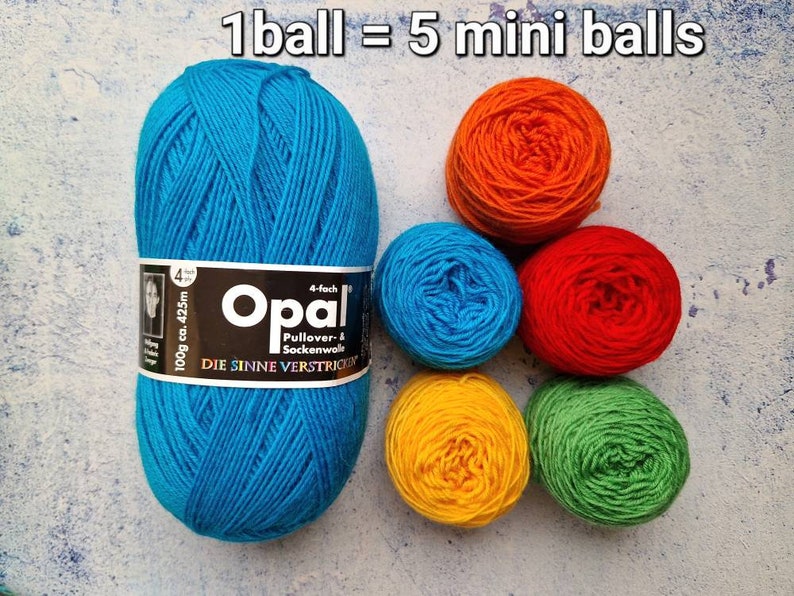 Rainbow Mini Balls Set 4 Ply Opal Sock Yarn From Different - Etsy