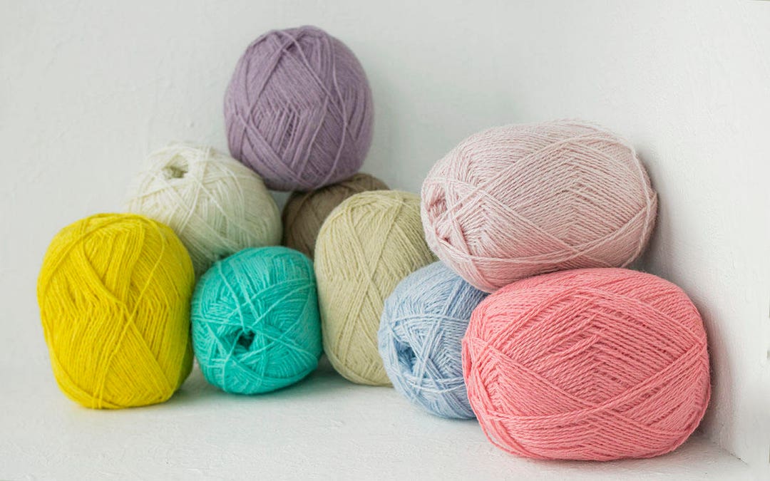 Pure Wool Yarn for Knitting Pastel Colors Set of 9 Yarn - Etsy