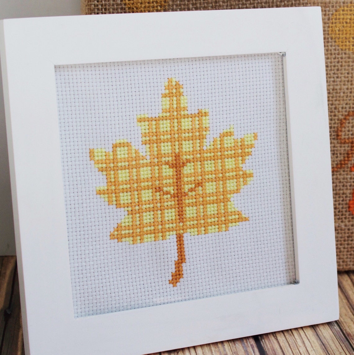Fall Leaf Cross Stitch Pattern .PDF Instant Download | Etsy