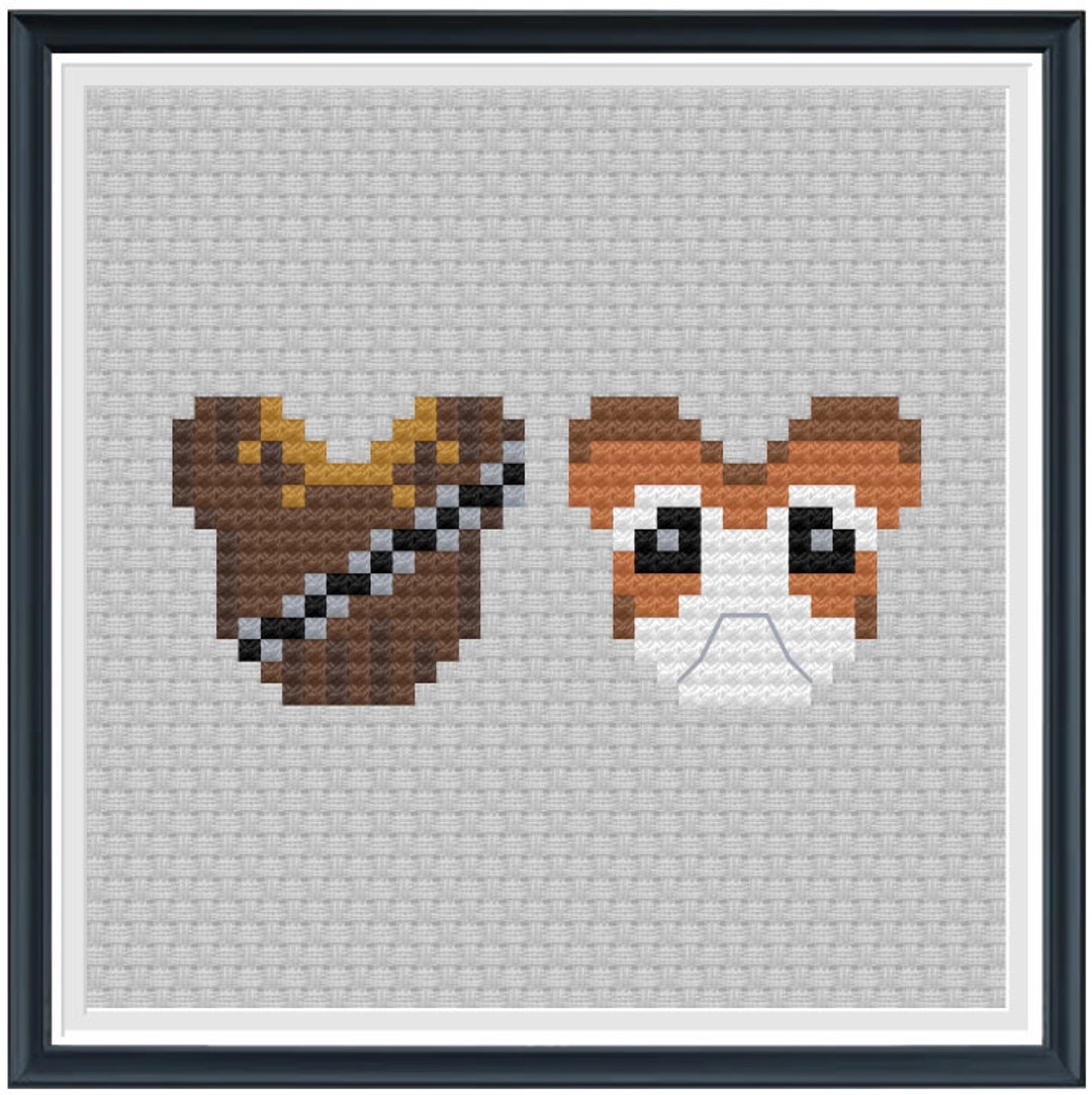 Mouse Ears Galaxy Chewbacca + Porg Cross Stitch Pattern .PDF - Instant ...