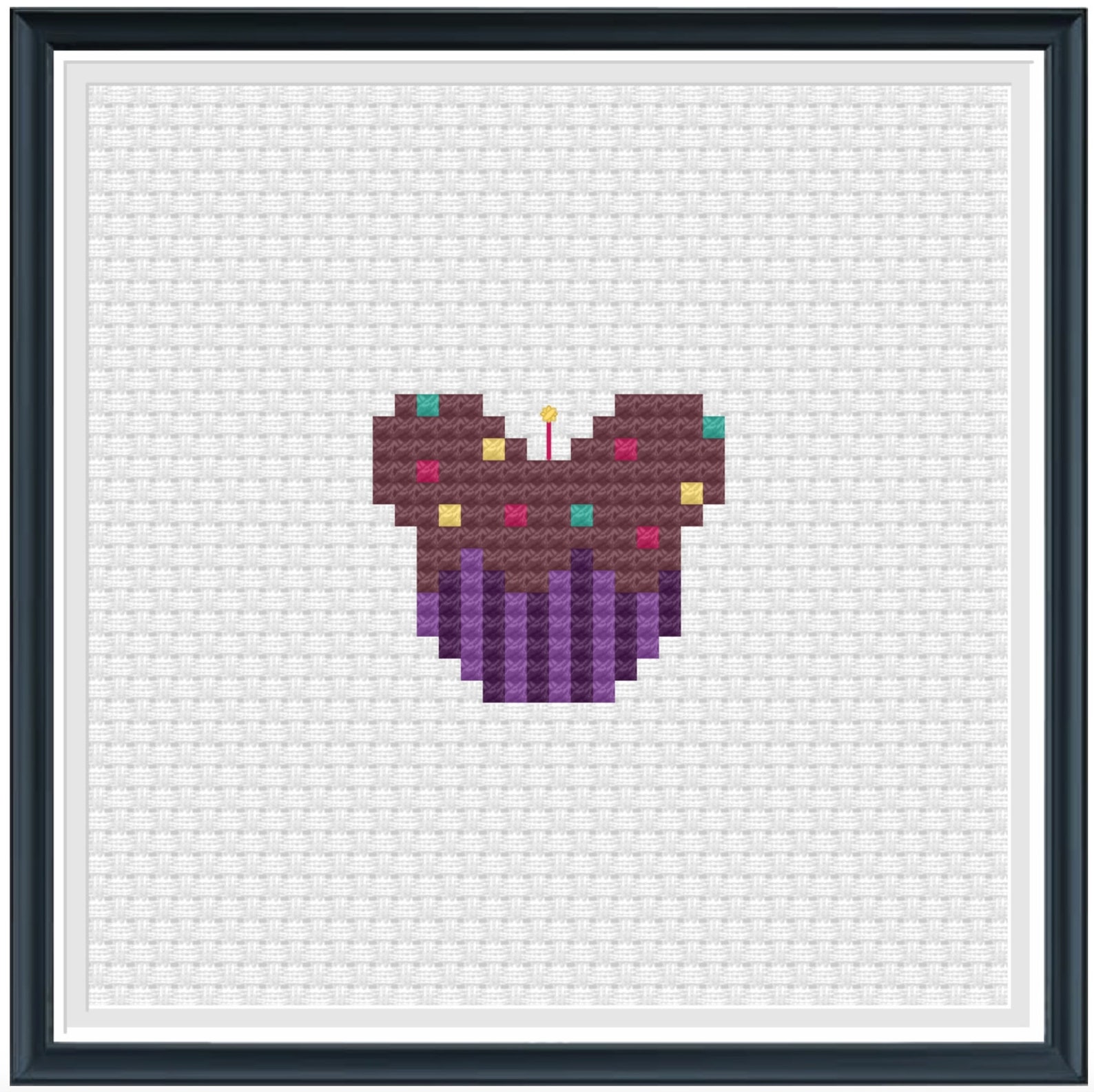 Mouse Ears Birthday Cupcake Cross Stitch Pattern .PDF - Etsy