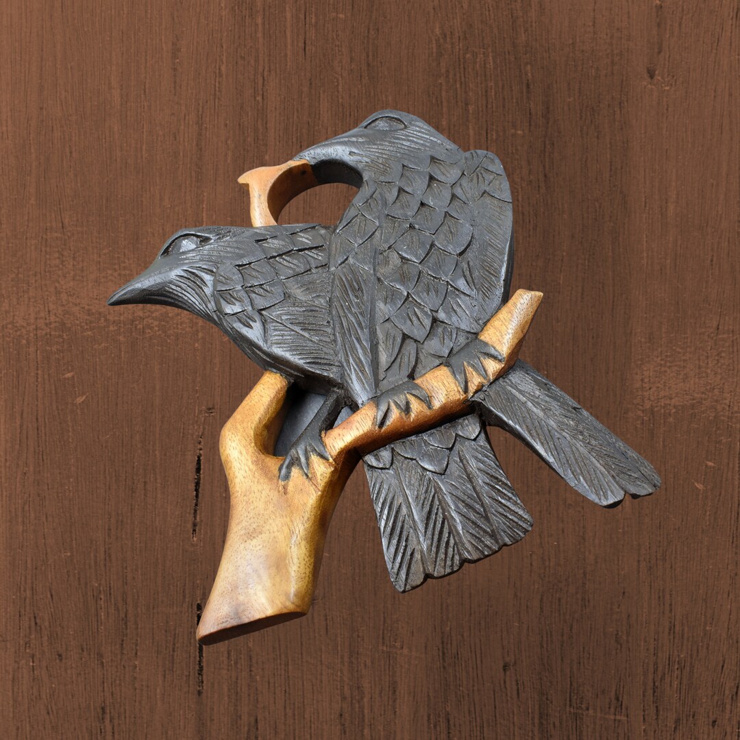 Drinking Horn Stand Odin's Ravens - Hugin and Munin as Horn Holder ...