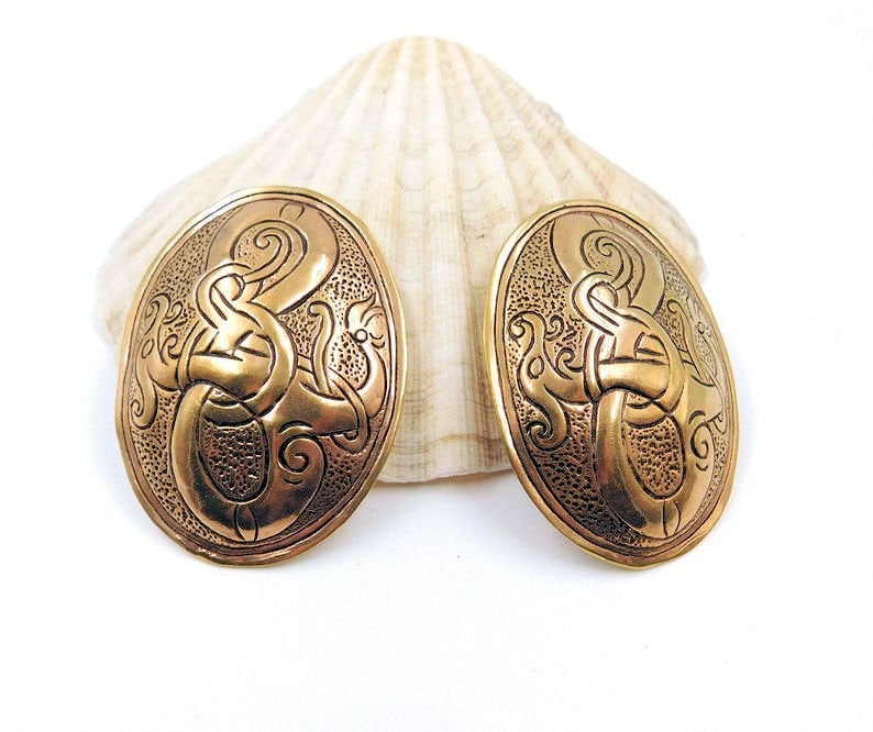 Viking Apron Brooch Set in Broa or Oseberg Style - Bronze Medieval ...