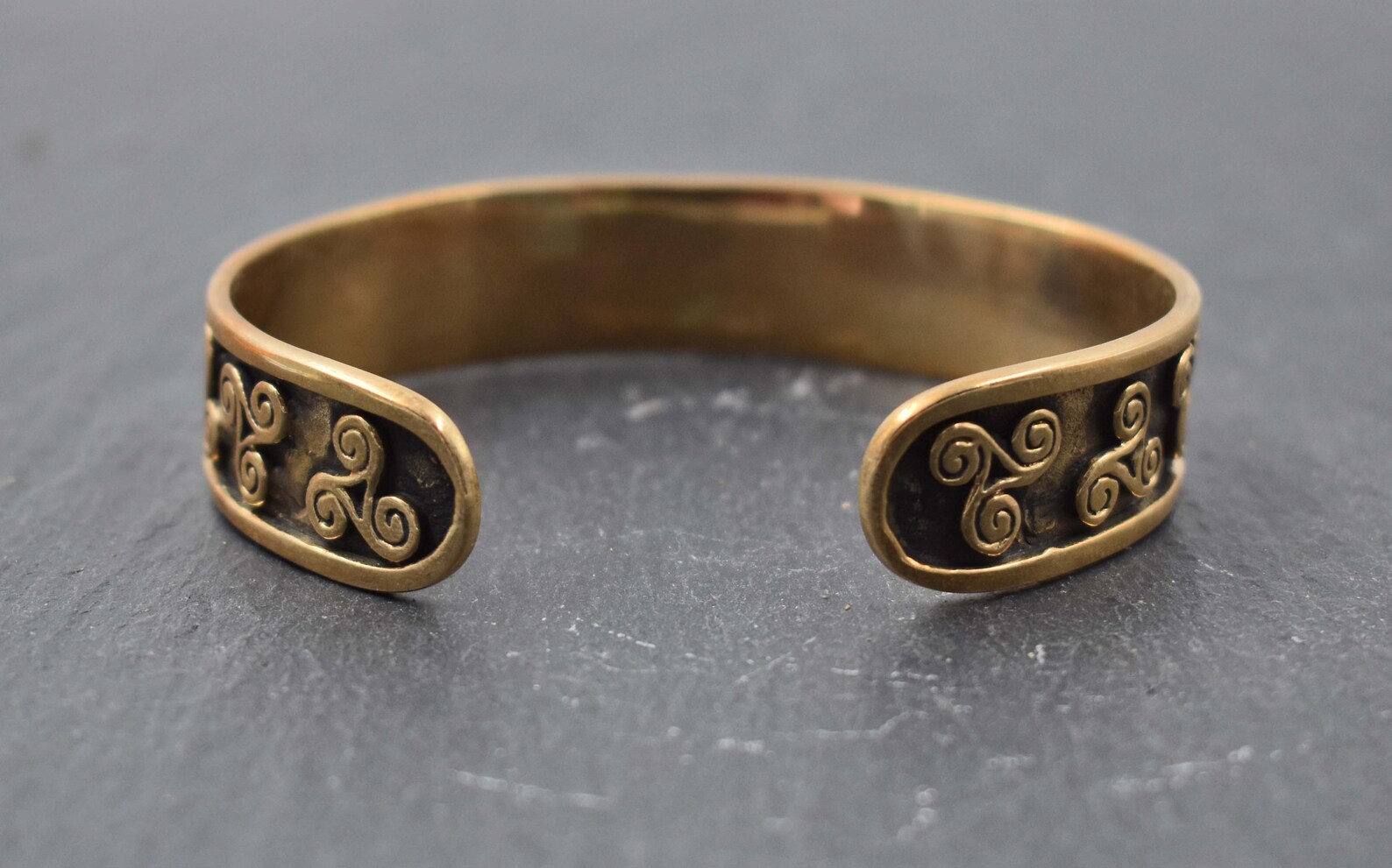 Celtic Bronze Bangle With Triskelen Celtic Bracelet - Etsy
