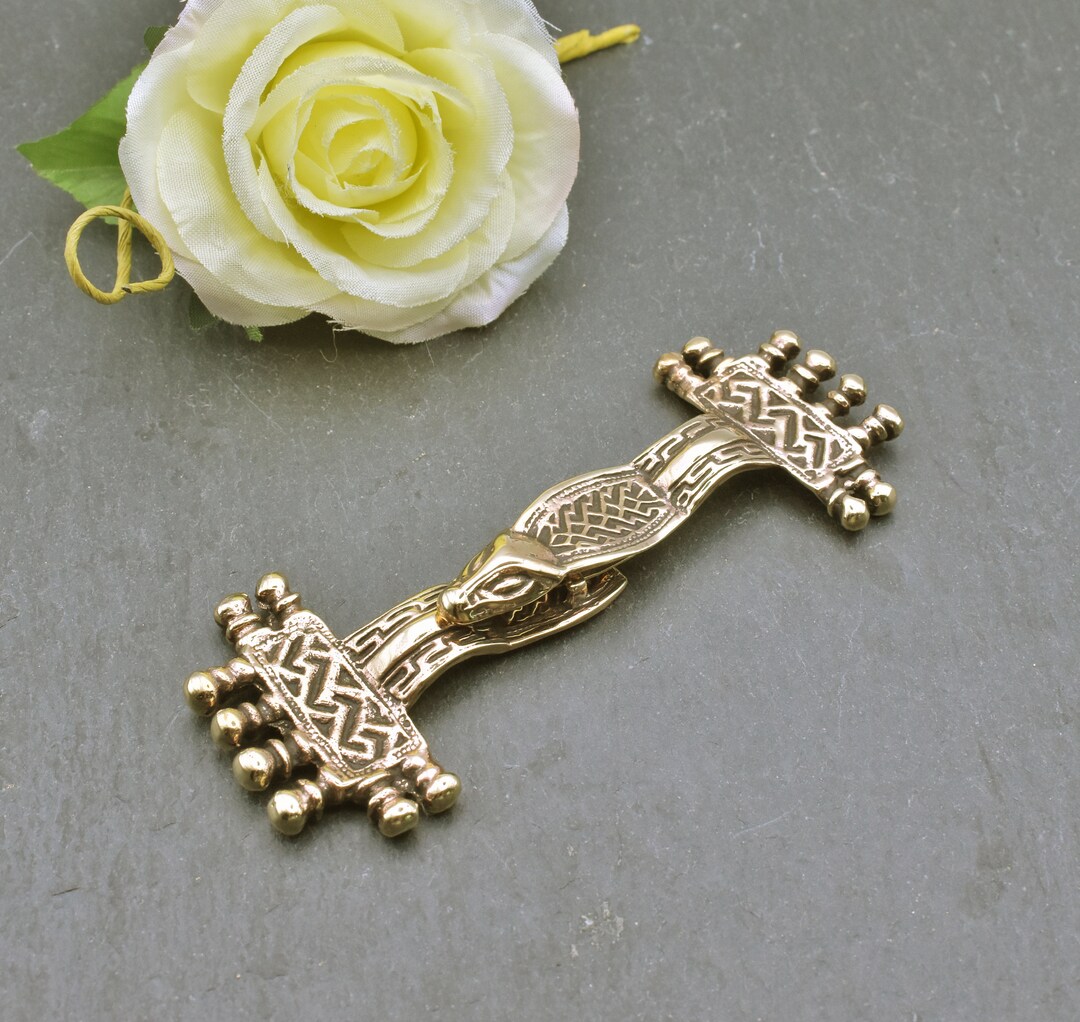 Viking-era Bronze Cloak Clasp With Dragon Head – Authentic Garment ...