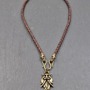 Leather Necklace With Odin's Mask - Available in Silver-black and Brown ...