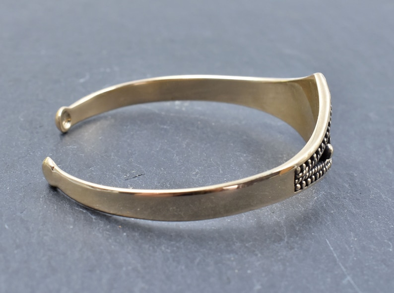 Viking Bangle With Longboat and Rune Norse Bronze Bracelet | Etsy