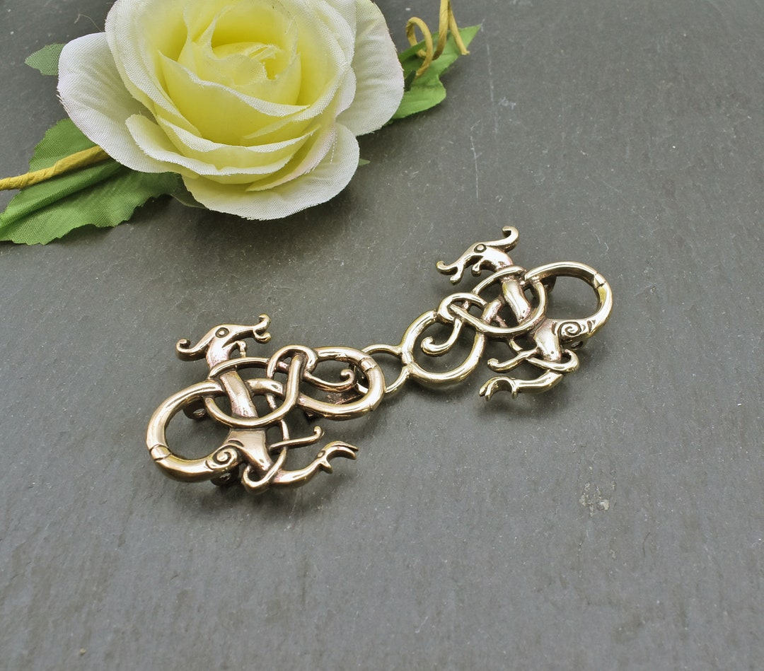 Bronze Viking Dragon Brooch in the Urnes Style. A Medieval Garment ...