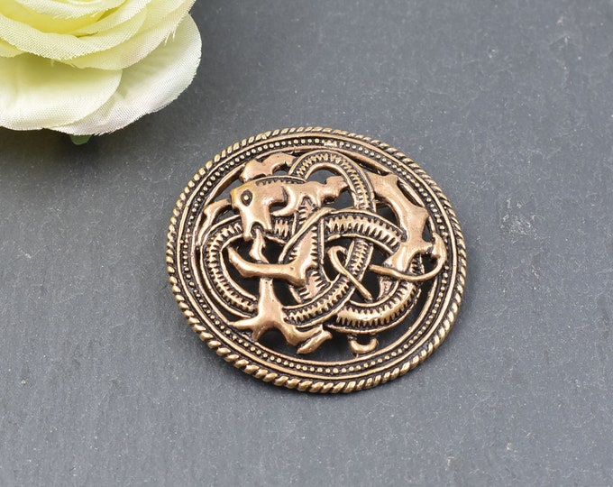 Viking Disc Brooch in Mammen Style Made of Bronze Medieval - Etsy