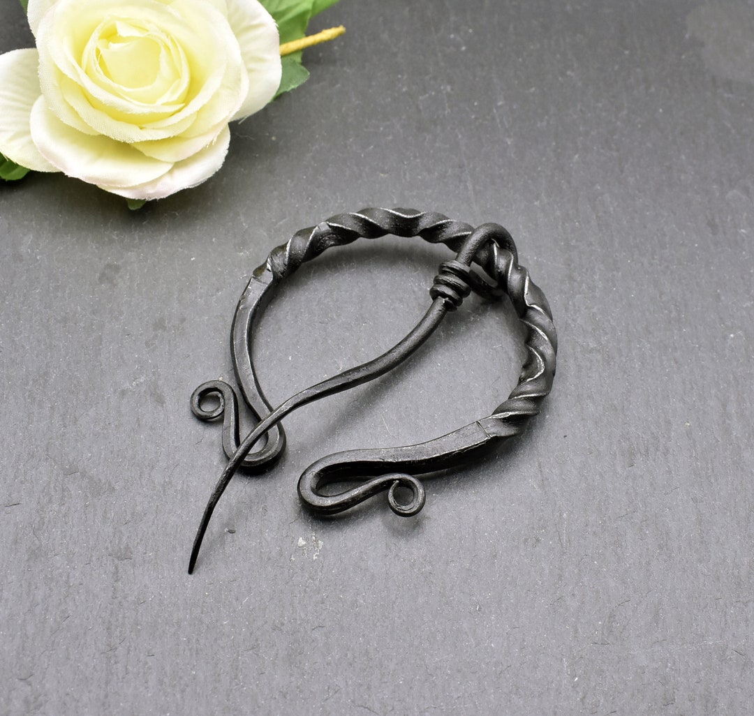 Sturdy Iron Twisted Omega Brooch for Vikings, Celts, Romans - 2 Sizes ...