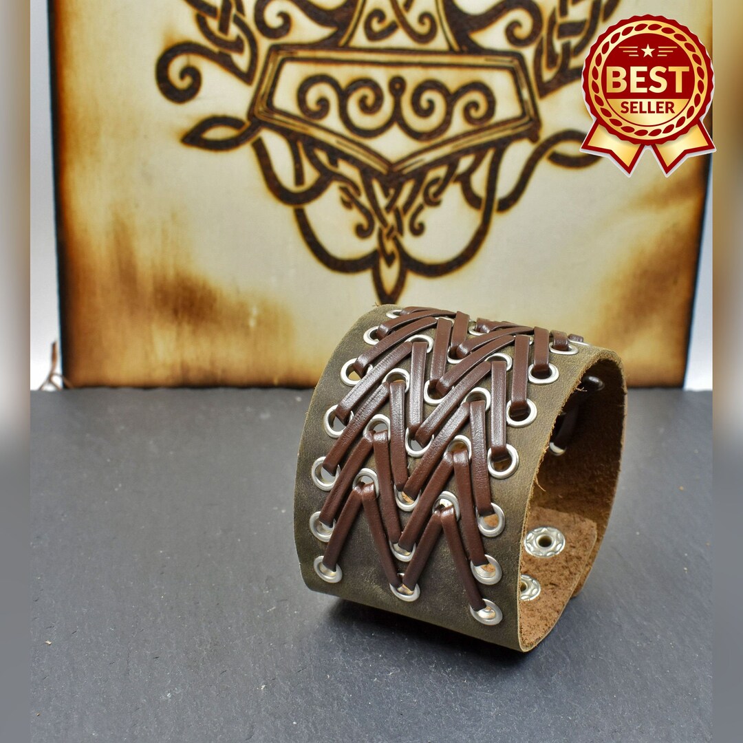 Wide Leather Bracelet for Women and Men Cuff Bracelet Surfer - Etsy