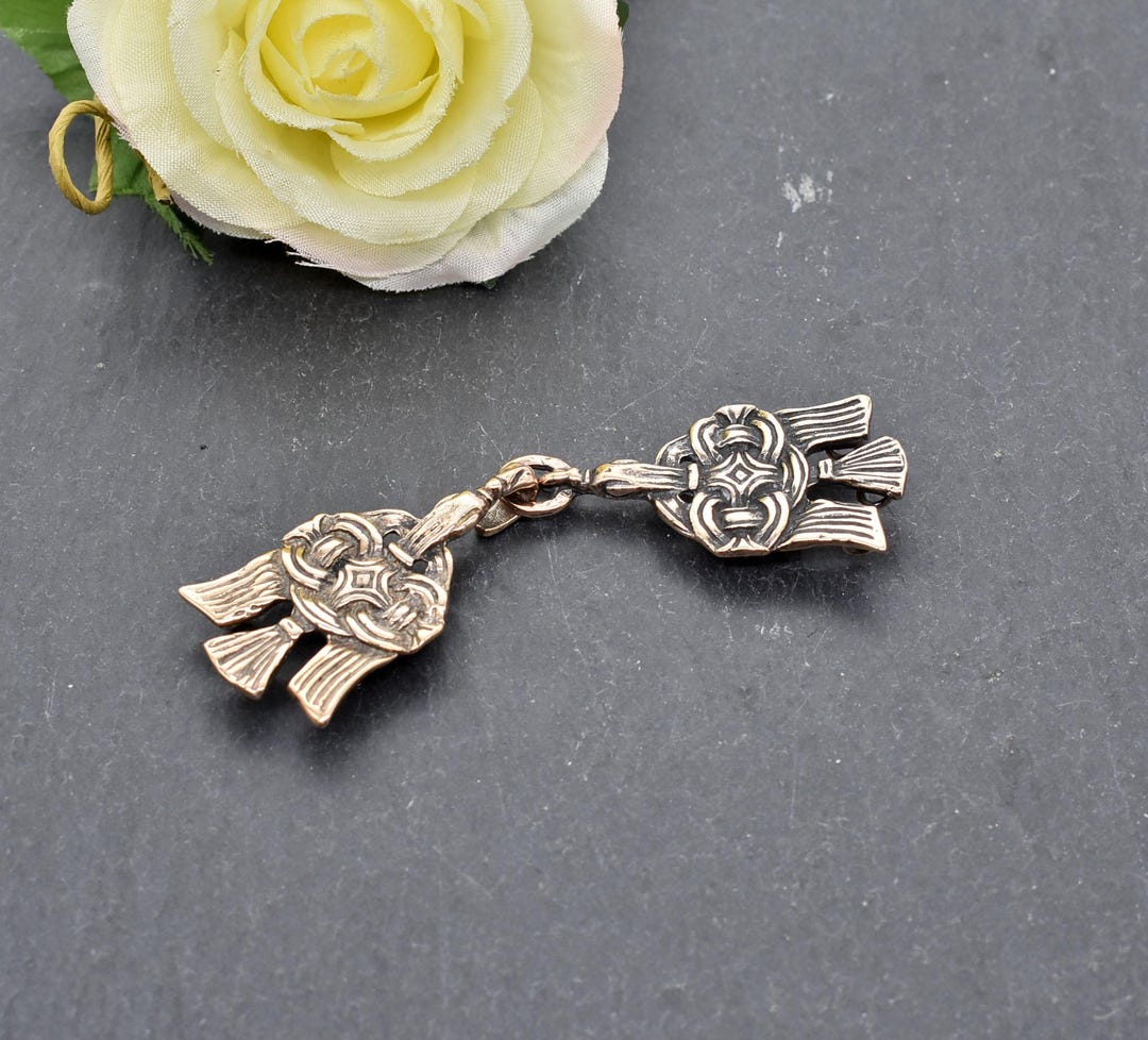 Hugin and Munin Garment Clasp for Sewing on – Medieval Bronze Cloak ...