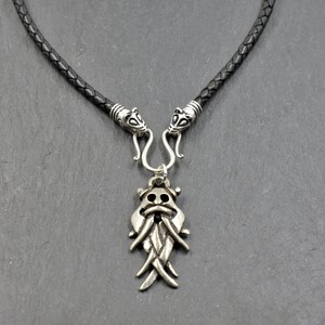 Leather Necklace With Odin's Mask - Available in Silver-black and Brown ...