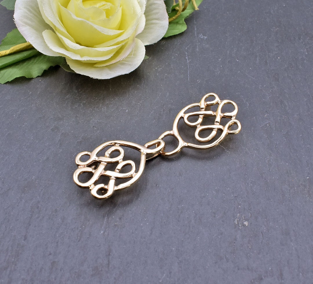 Celtic Knot Pattern Garment Clasp - Medieval Cloak Closure - Etsy