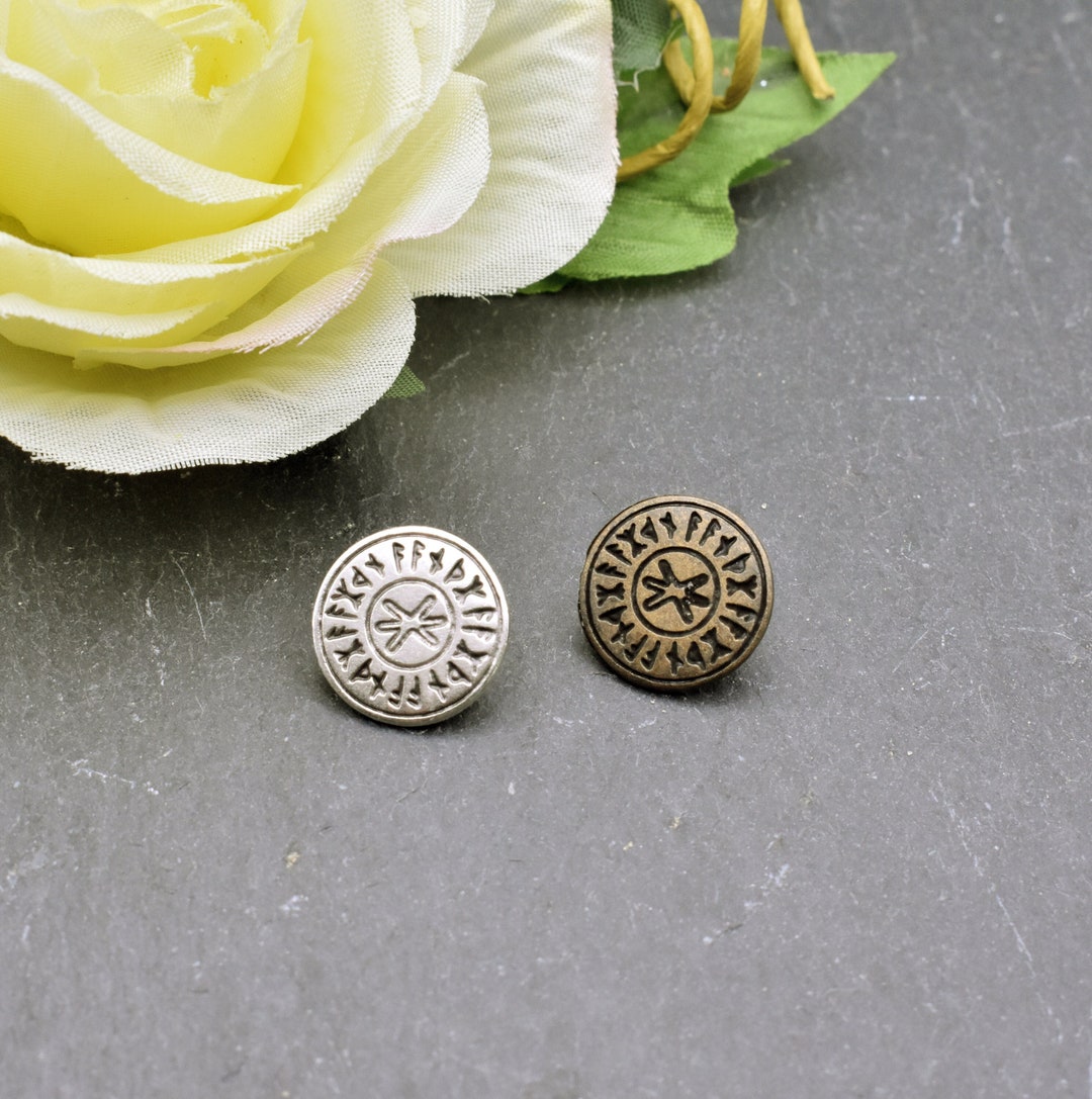 Viking Button Hagalaz Silver or Bronze Colored Germanic Clasp by ...