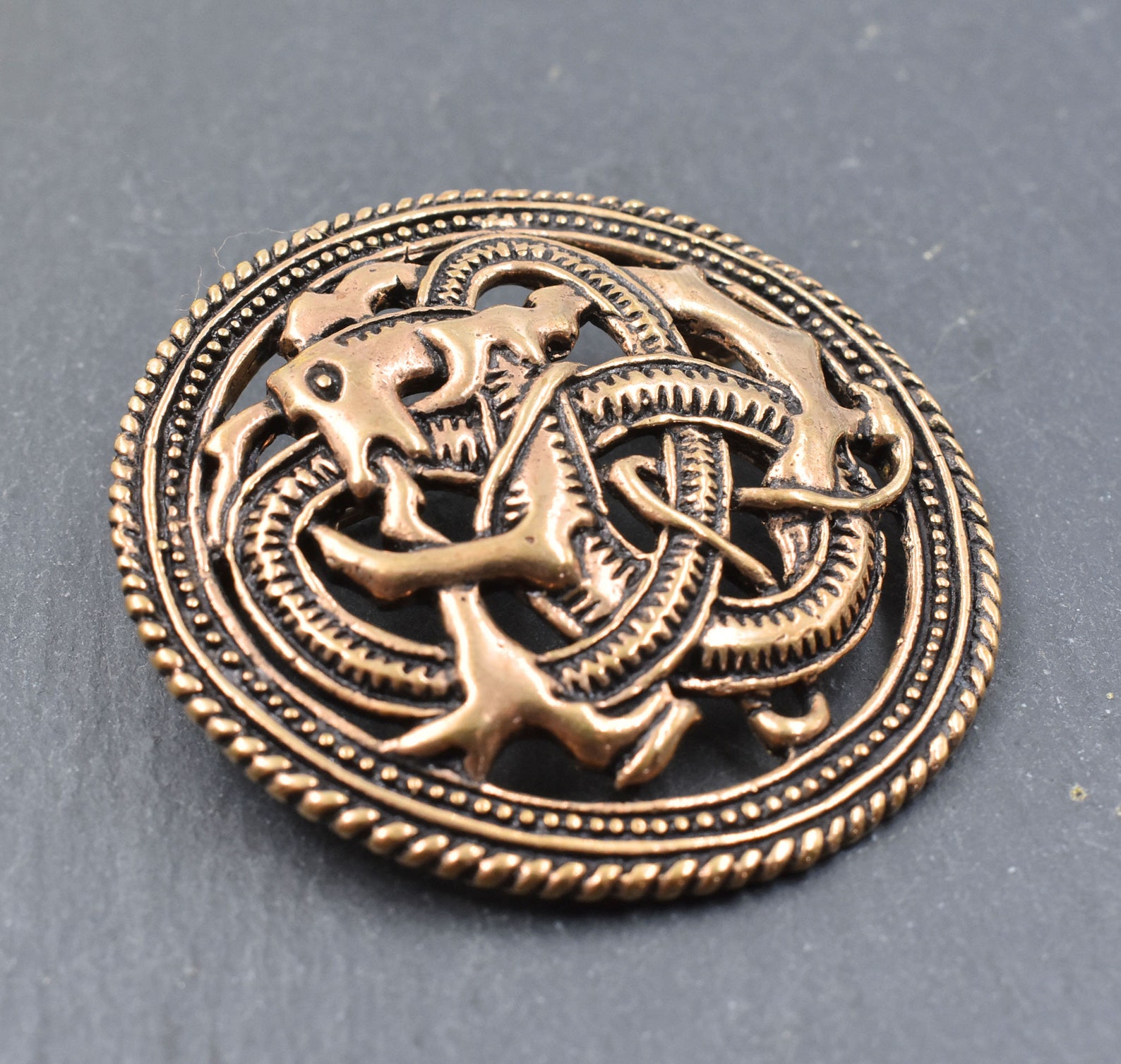 Buy Viking Disc Brooch in Mammen Style Made of Bronze Medieval Online ...
