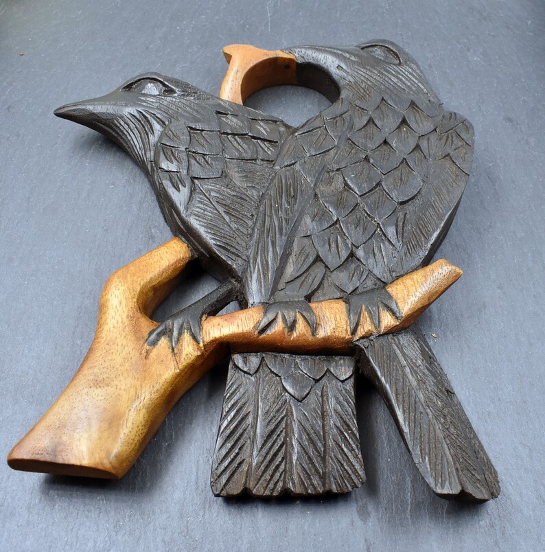 Drinking Horn Stand Odin's Ravens Hugin and Munin as - Etsy