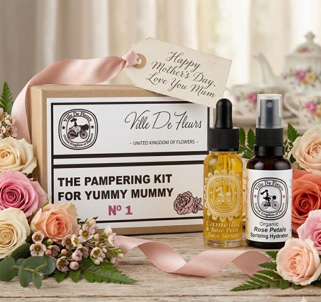 Natural Skincare Pampering Kit – Rose Serum & Hydrator, Mum Gift Set - Etsy