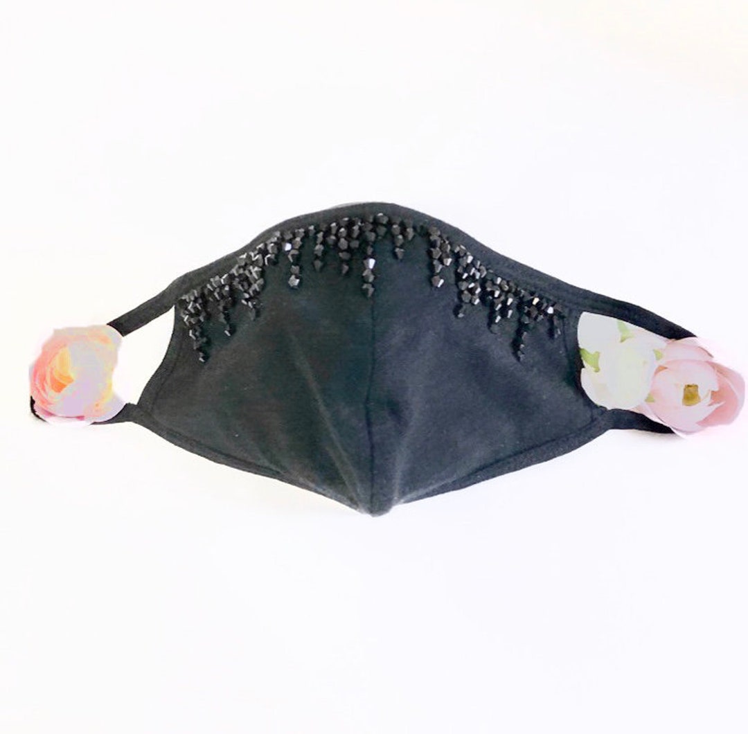 Face Mask Adult Face Mask Black Face Mask Washable Face Mask Beaded ...