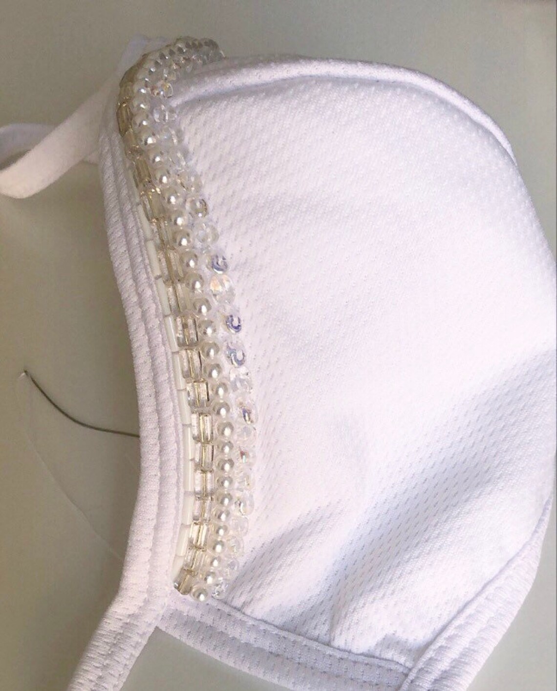 Face Mask White Face Mask Beaded Face Mask Bride Face | Etsy