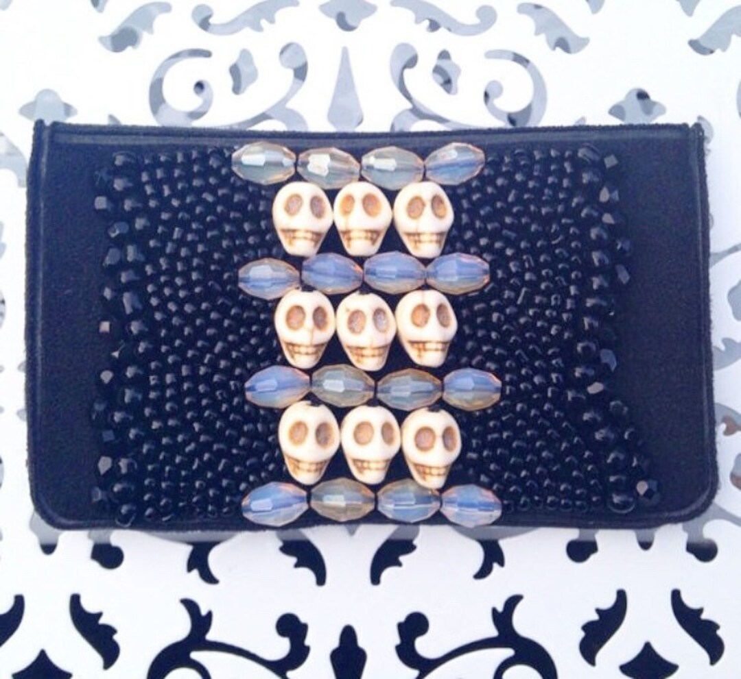 Skull Birth Control Case | Birth Control Case | Beaded Wallet | Skull ...