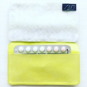 Lime-green Birth Control Case | Beaded Birth Control Case | Blue Pill ...
