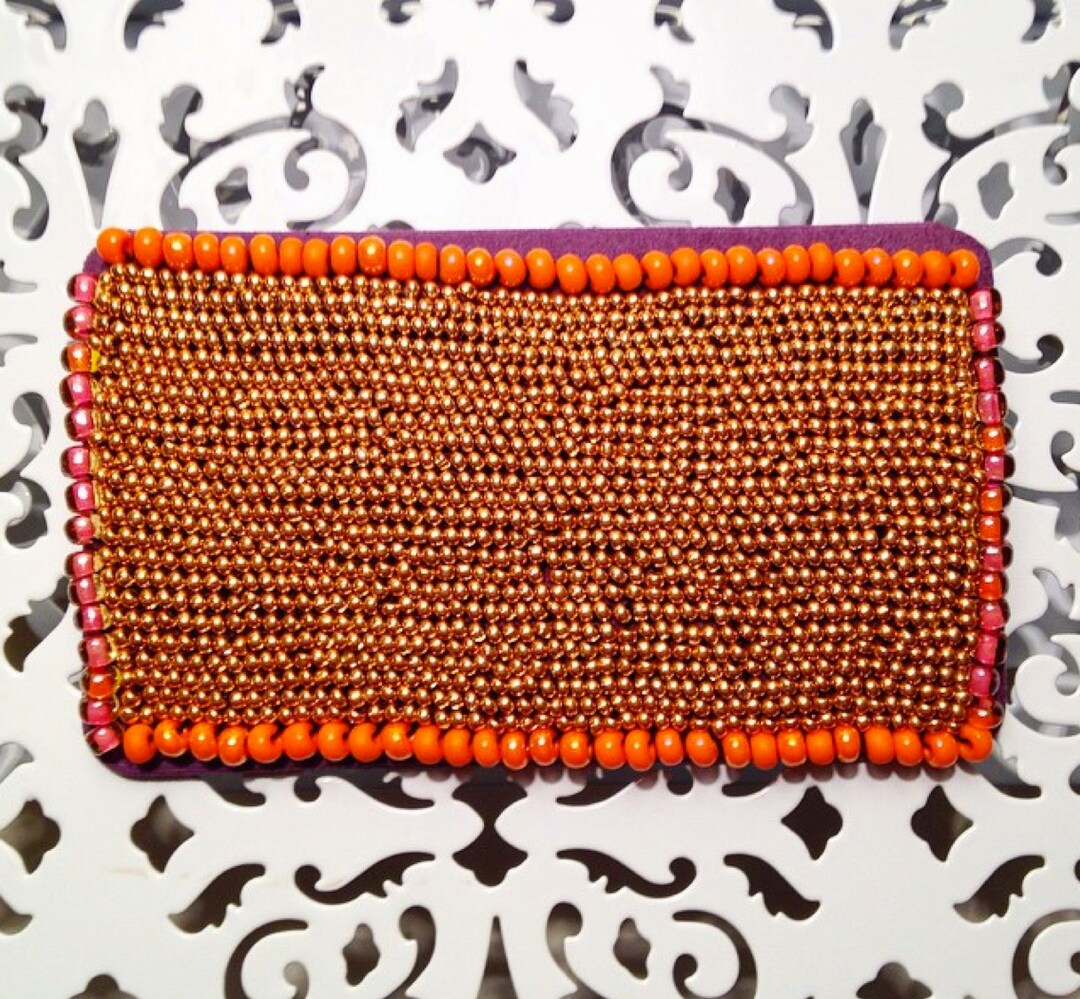 Gold Birth Control Case Beaded Birth Control Case Gold Pill Case Birth ...