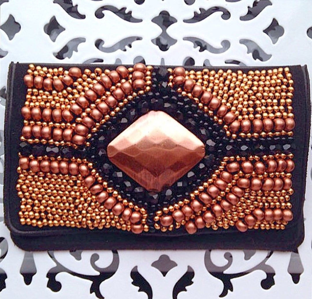 Bronze Birth Control Case | Beaded Birth Control Case | Bronze Pill ...